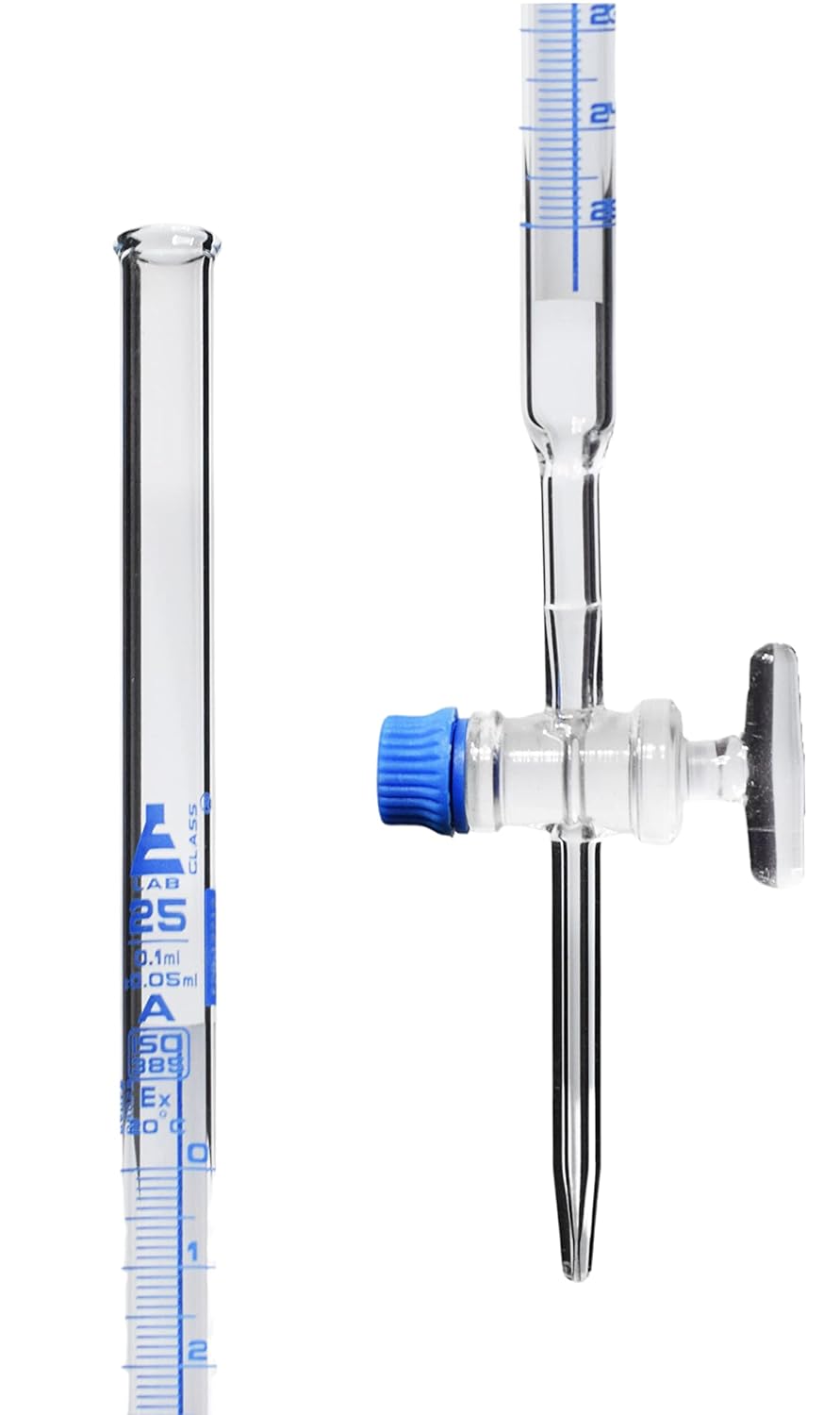 EISCO Lab Burette, 25mL - Schellbach Design for Accurate Miniscus ...