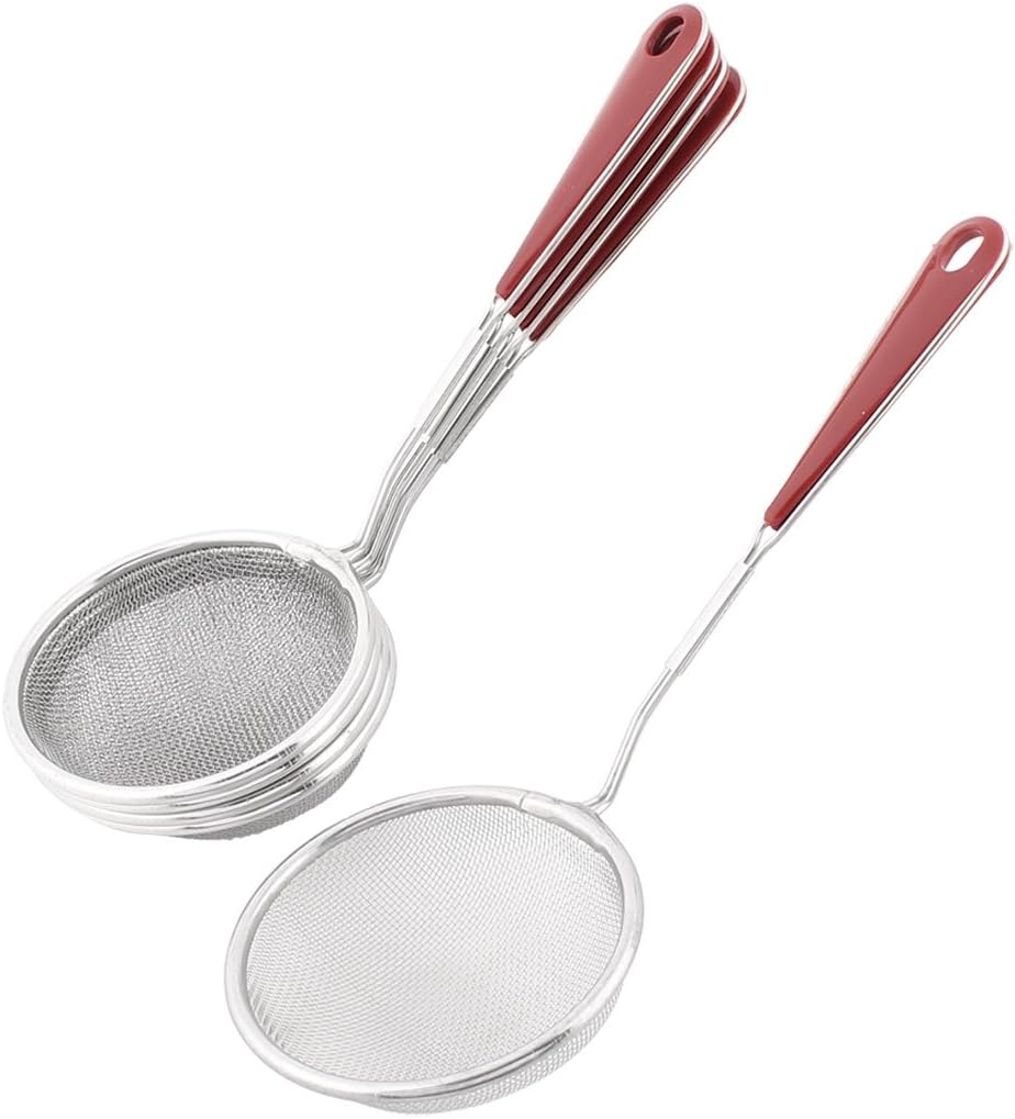 Amazon.com: uxcell Plastic Handle Fine Mesh Strainer Skimmer Ladle 9 ...