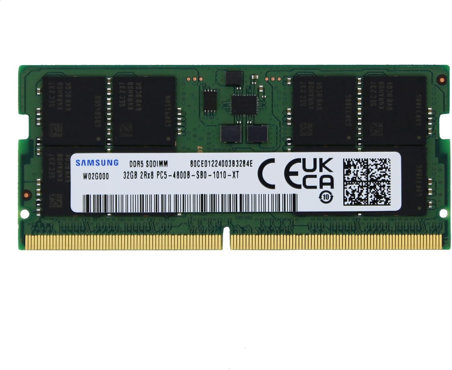 Samsung 32GB DDR5 4800MHz PC5-38400 SODIMM 2Rx8 Dual Rank CL40 1.1v ...