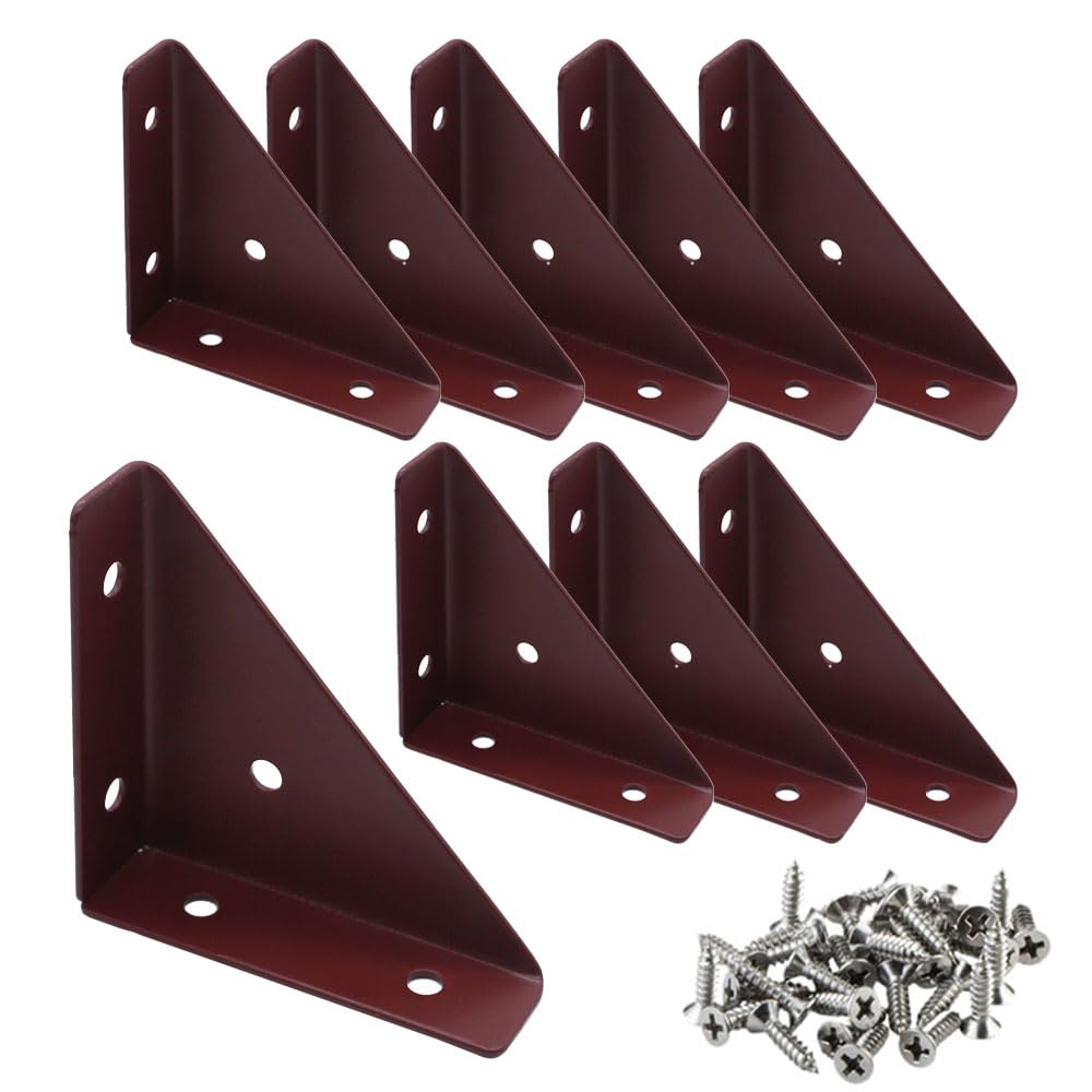 Amazon.com: 10 Pcs Brown Corner Brace Brackets,Triangular Shaped ...