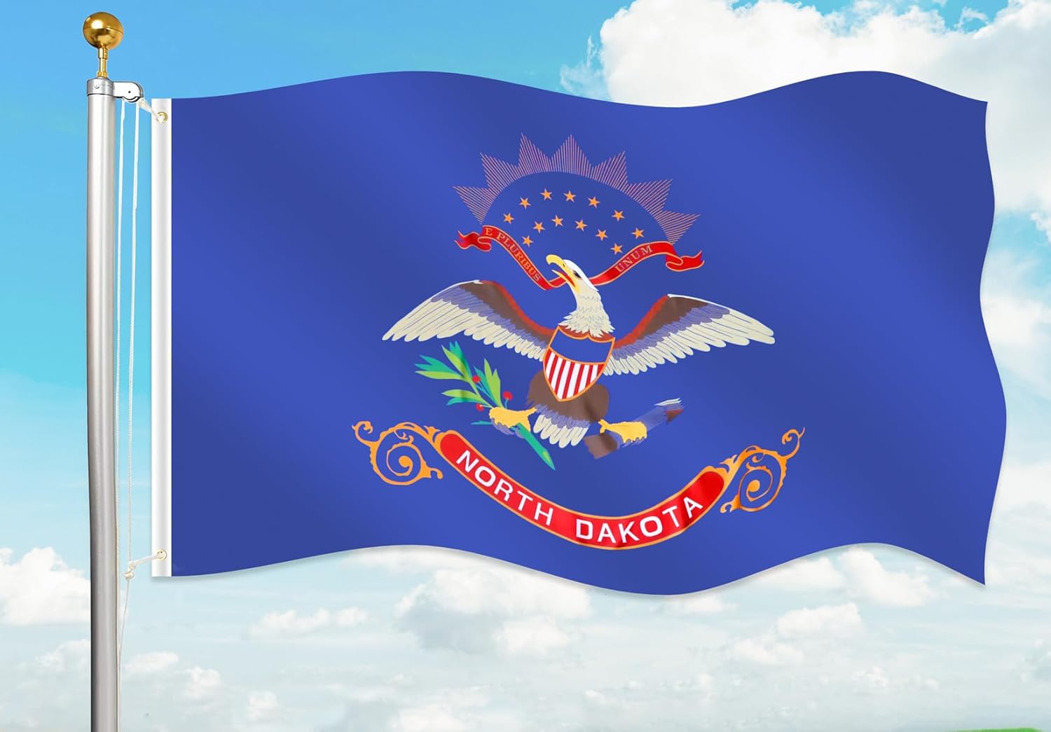 Amazon.com : North Dakota State Flag,North Dakota State Flag 3x5 ...