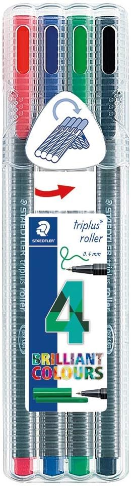 Staedtler Triplus Roller 403 SB4 Triangular Rollerball Desktop Box ...