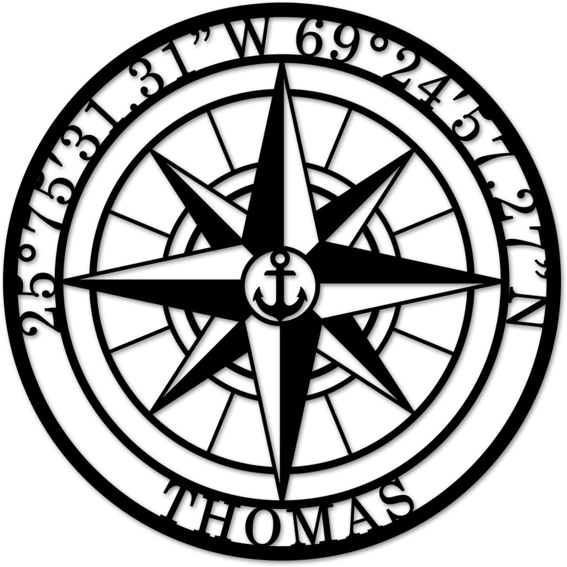 Amazon.com: Generic Nautical Wall Decor, Custom Longitude and Latitude ...