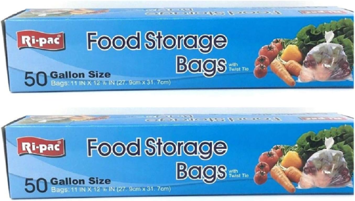 Amazon.com: Food Storage Bags with Twist Tie 50 Bags 11" in 12.5" Pack ...