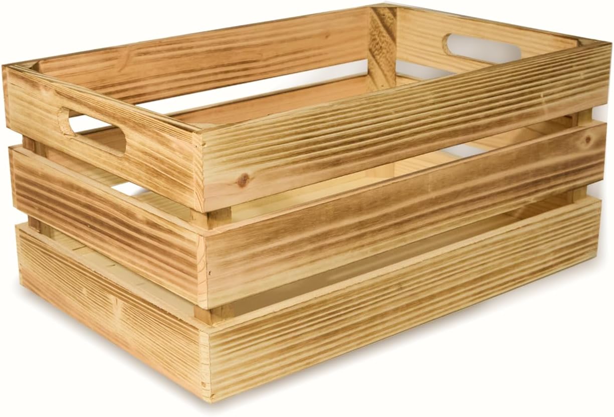 Lovely Brown Wooden Crates With Heart Handles Storage Box Wooden Tray ...