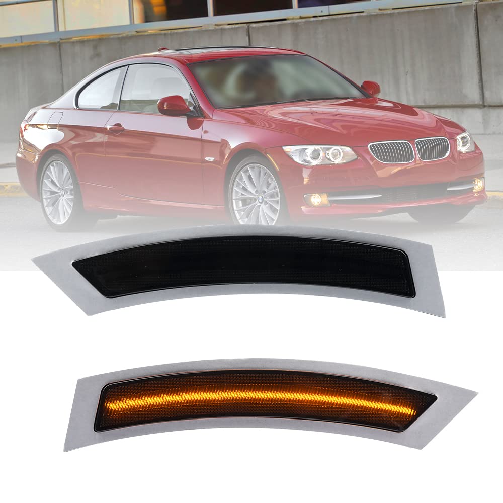 Buy NSLUMO Amber Front LED Bumper Side Marker Lights for 2007-2013 B'MW ...
