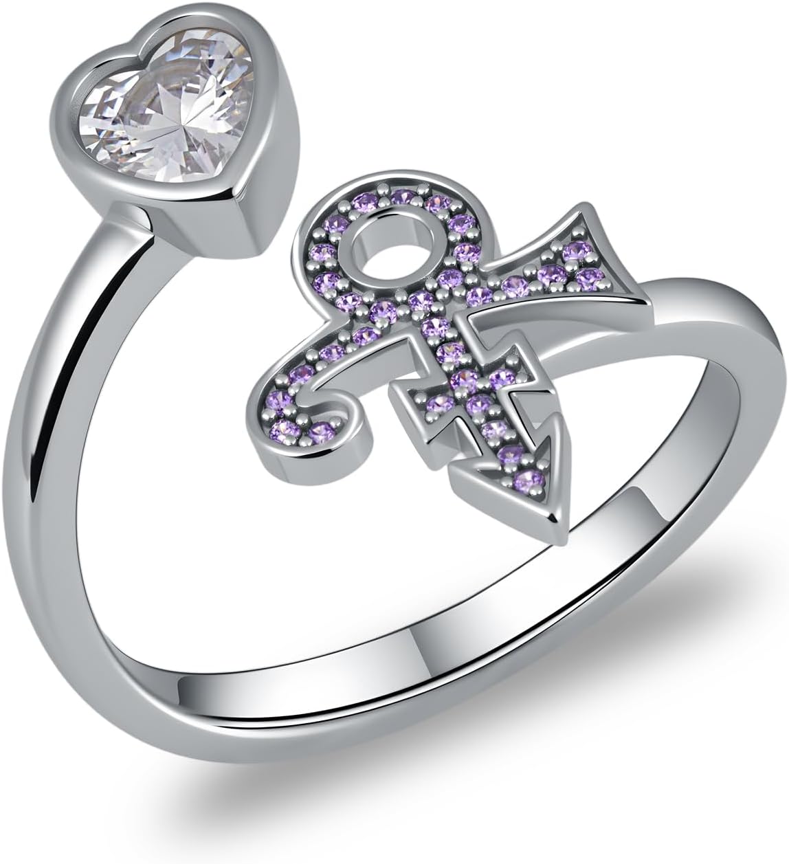 Amazon.com: Daixiya Prince Symbol Rings 925 Sterling Silver Prince ...