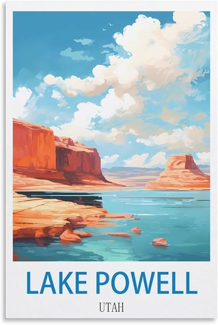 Metal Sign Tin Sign Lake Powell Utah Posters Tin Sign Vintage Wall ...