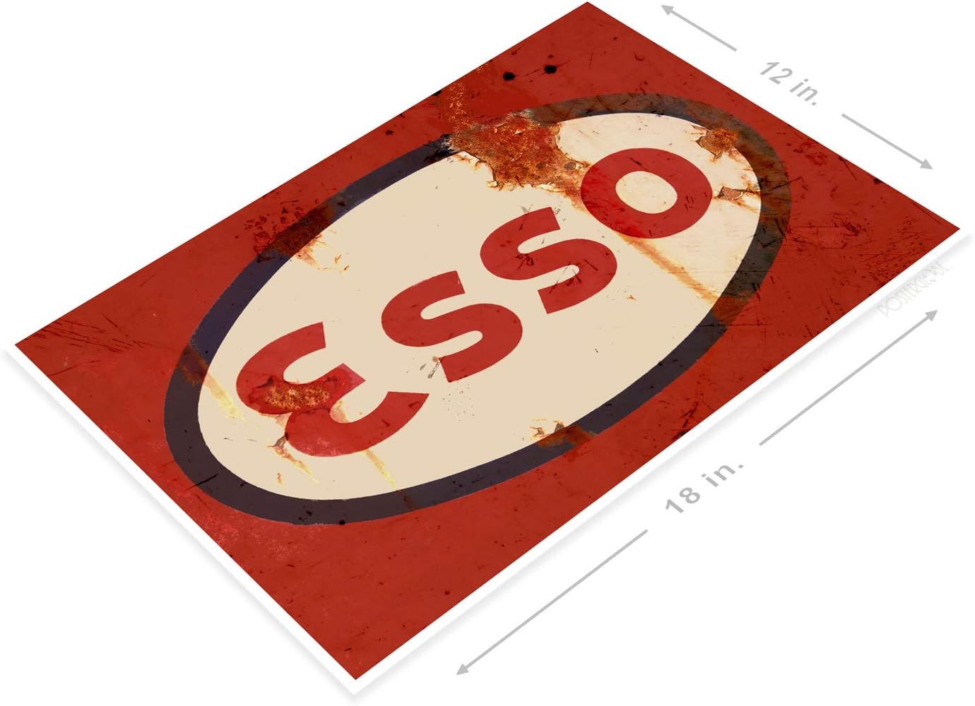 Amazon.com: PosterGlobe Poster A062 Esso Rusty Gas Oil Garage Retro ...