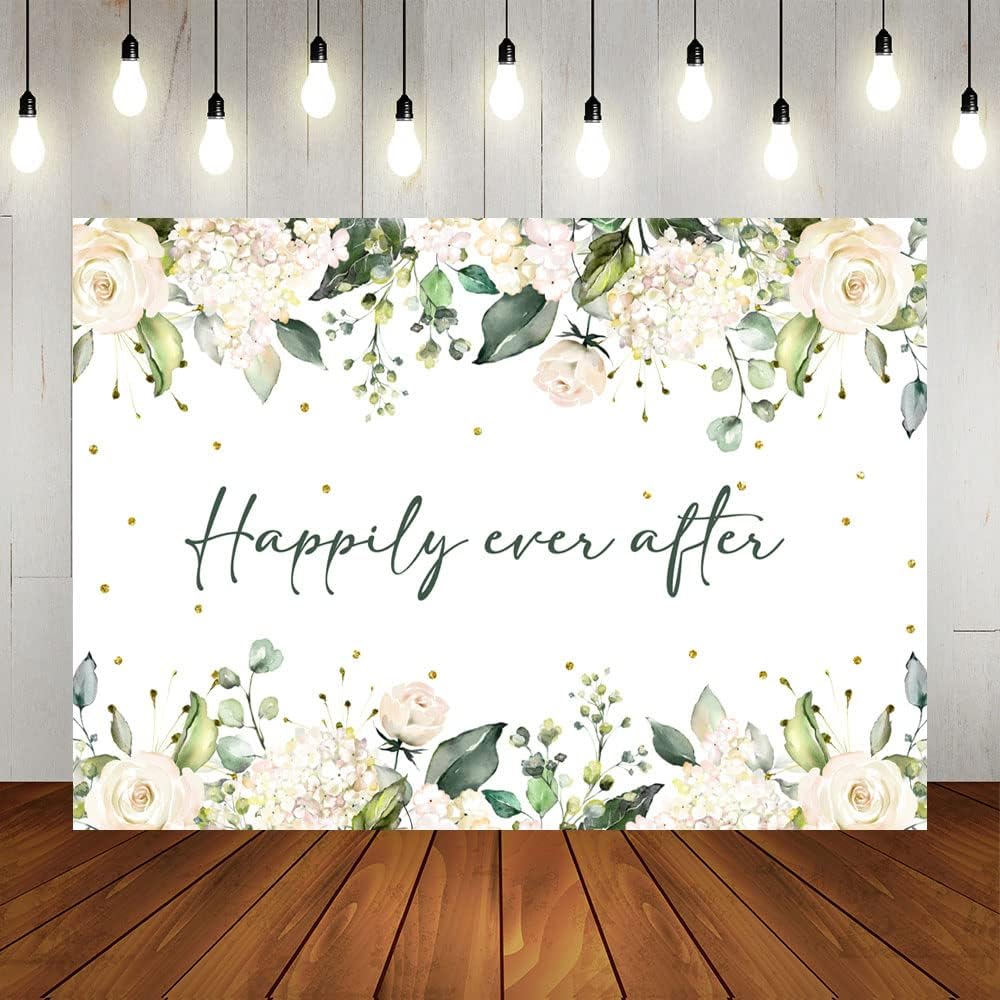Amazon.com : Floral Wedding Backdrop Bridal Shower White Pink Flower ...