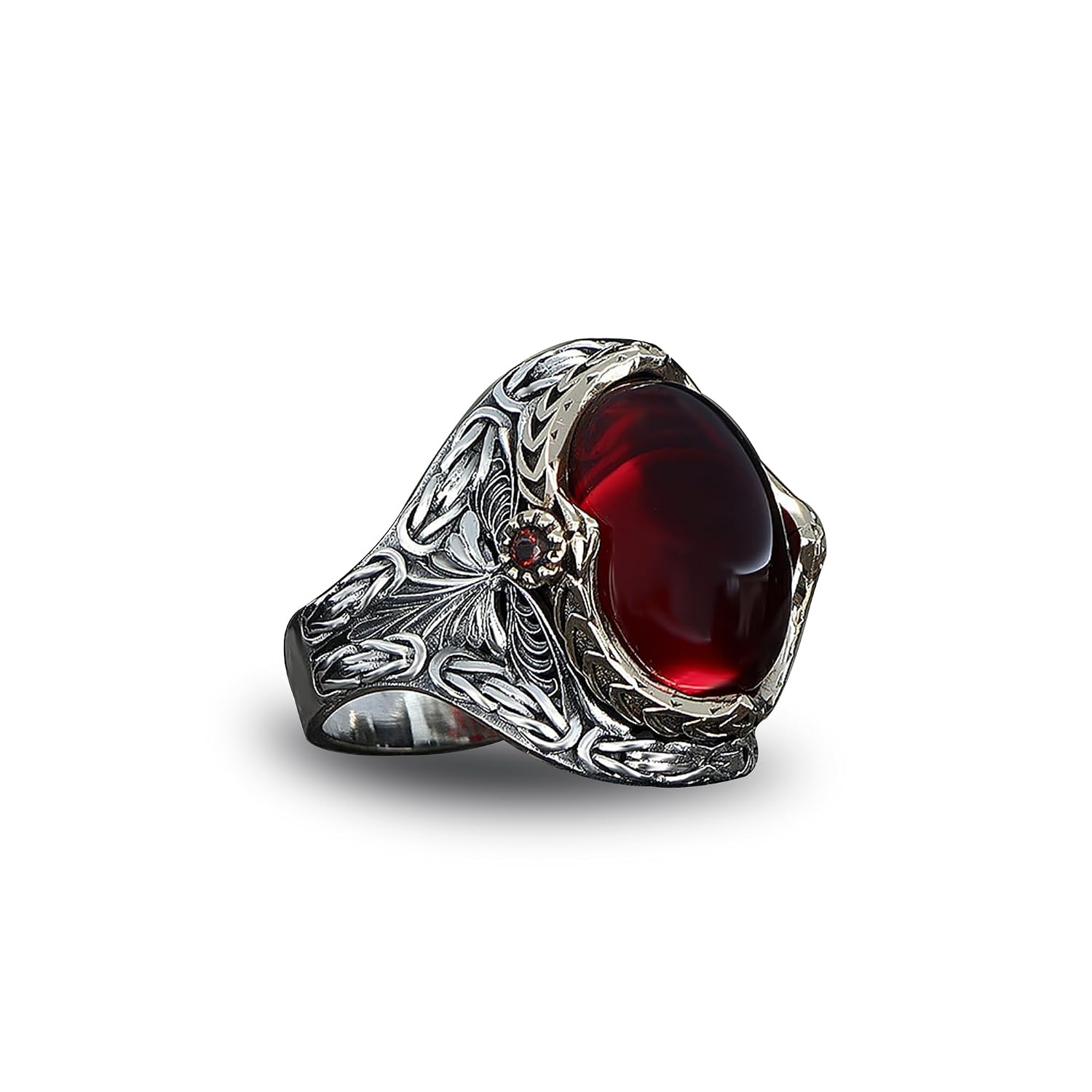 Amazon.com: BayVog Byzantine Chain Design 925 Sterling Silver Garnet ...