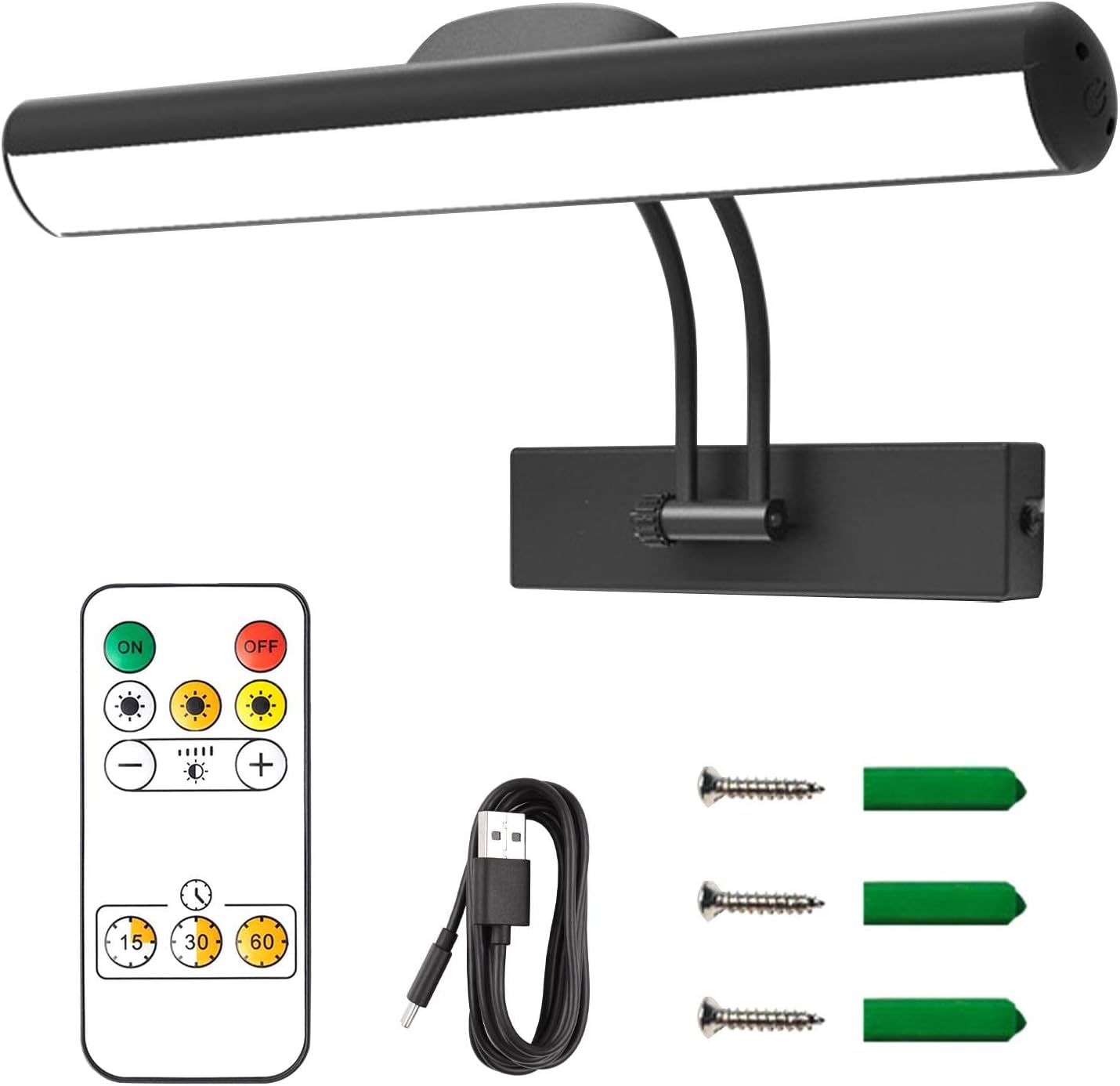 HONWELL Picture Light Wite Remote Control, Wireless Battery Operated ...