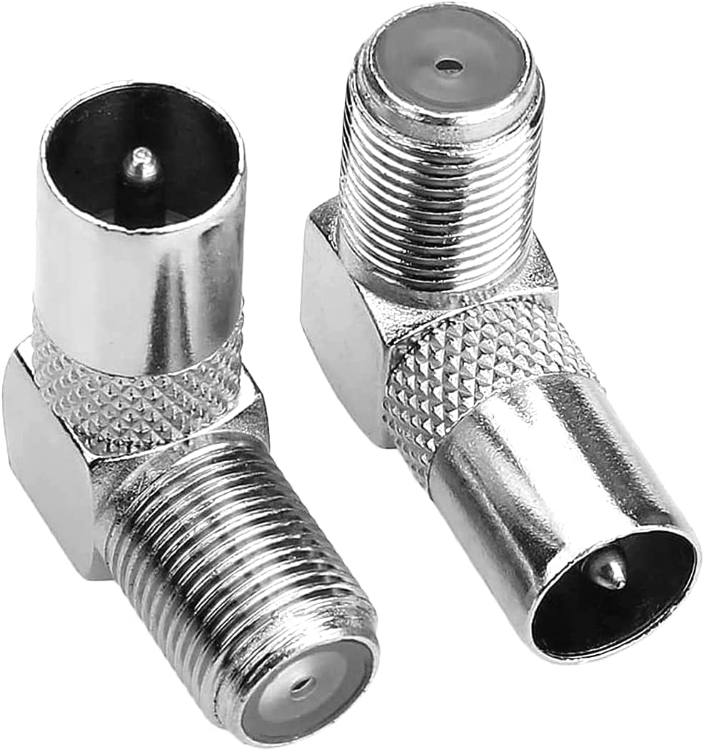 K M Electronics® Right Angle Tv Aerial Plug Coax Cable Plug To Socket ...