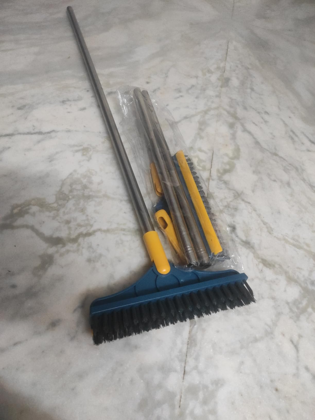 2 in 1 Tiles Cleaning Brush Scrub Bathroom Long Handle Automatic Heavy ...