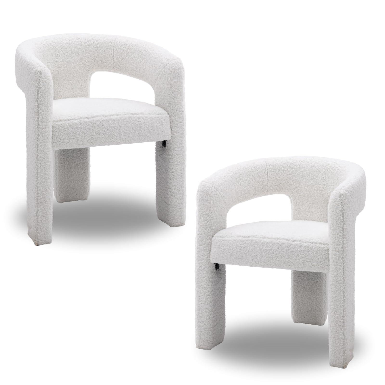 Amazon.com - ChicAura Modern Sherpa Barrel Dining Chair Set of 2 ...