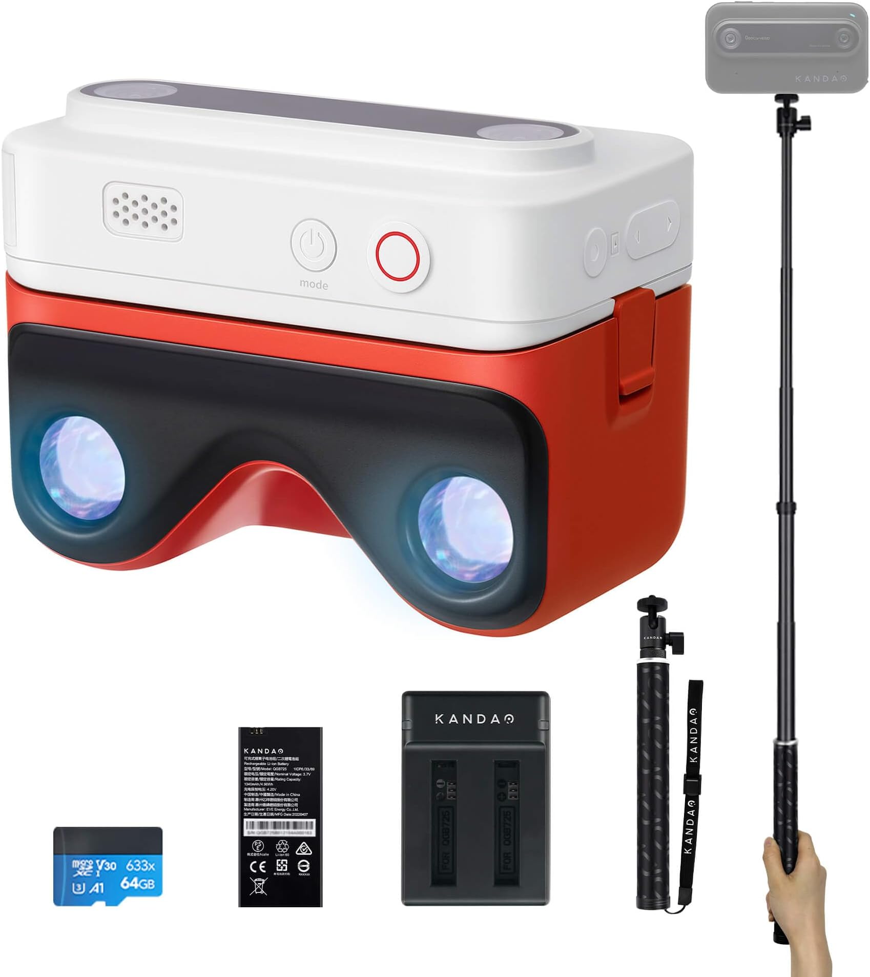 Amazon.co.jp: Kandao Qoocam EGO 3Dカメラ 4K 60FPS 3Dのスナップ180度立体視 3Dビューア付き ...