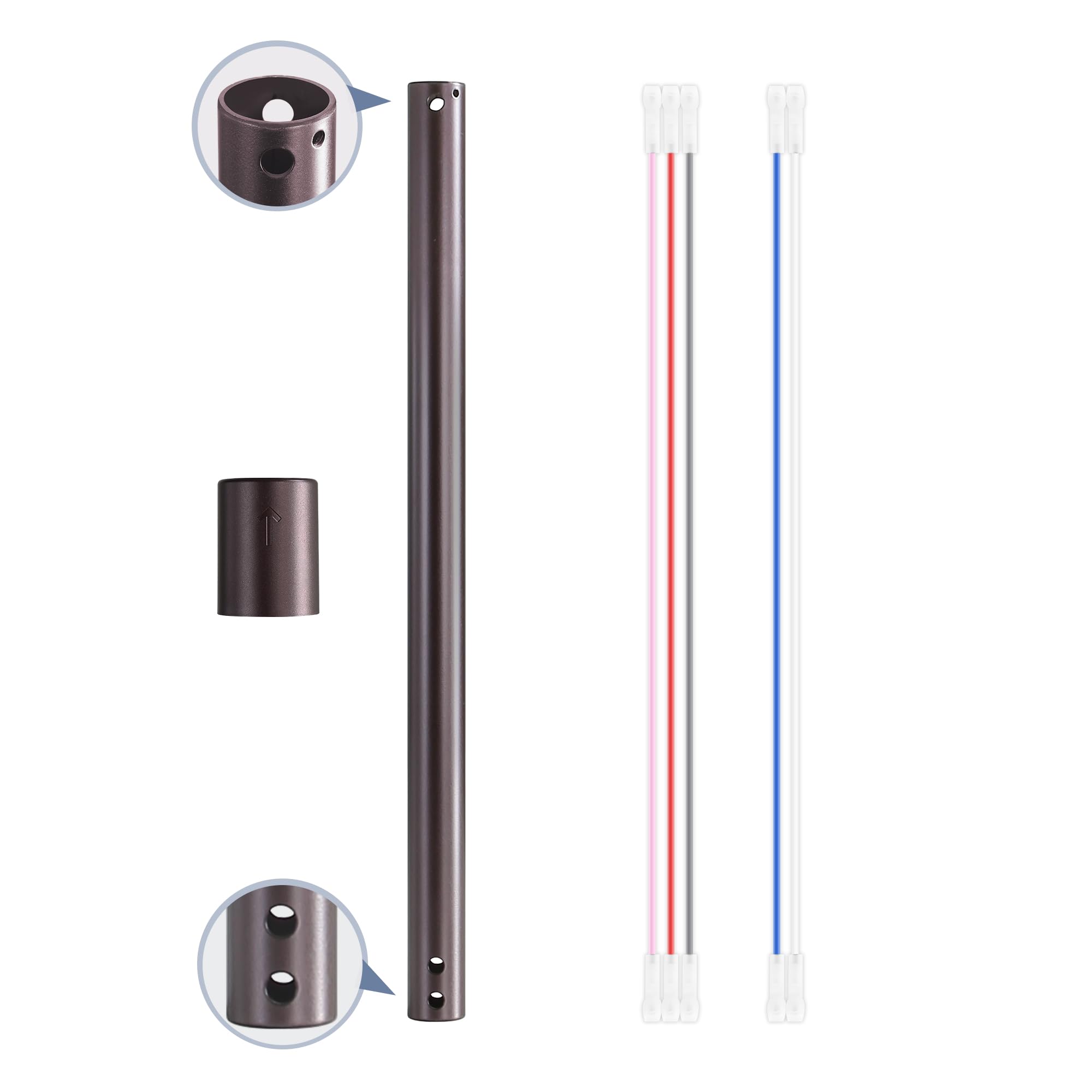 ZMISHIBO 36 Inch Ceiling Fan Downrod with Coupler, 1" Diameter and 36 ...