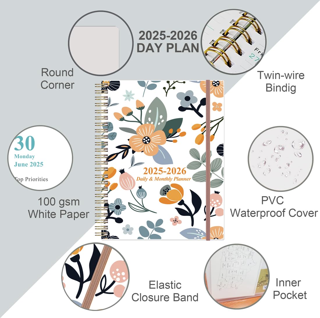 Snapklik.com : 2025-2026 Daily & Monthly Planner - One Page Per Day, Daily Planner From July ...