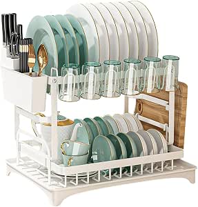 Amazon.co.jp: Dish Drying Rack, Horizontal Mount, Drainer, Rust-free, 2 ...