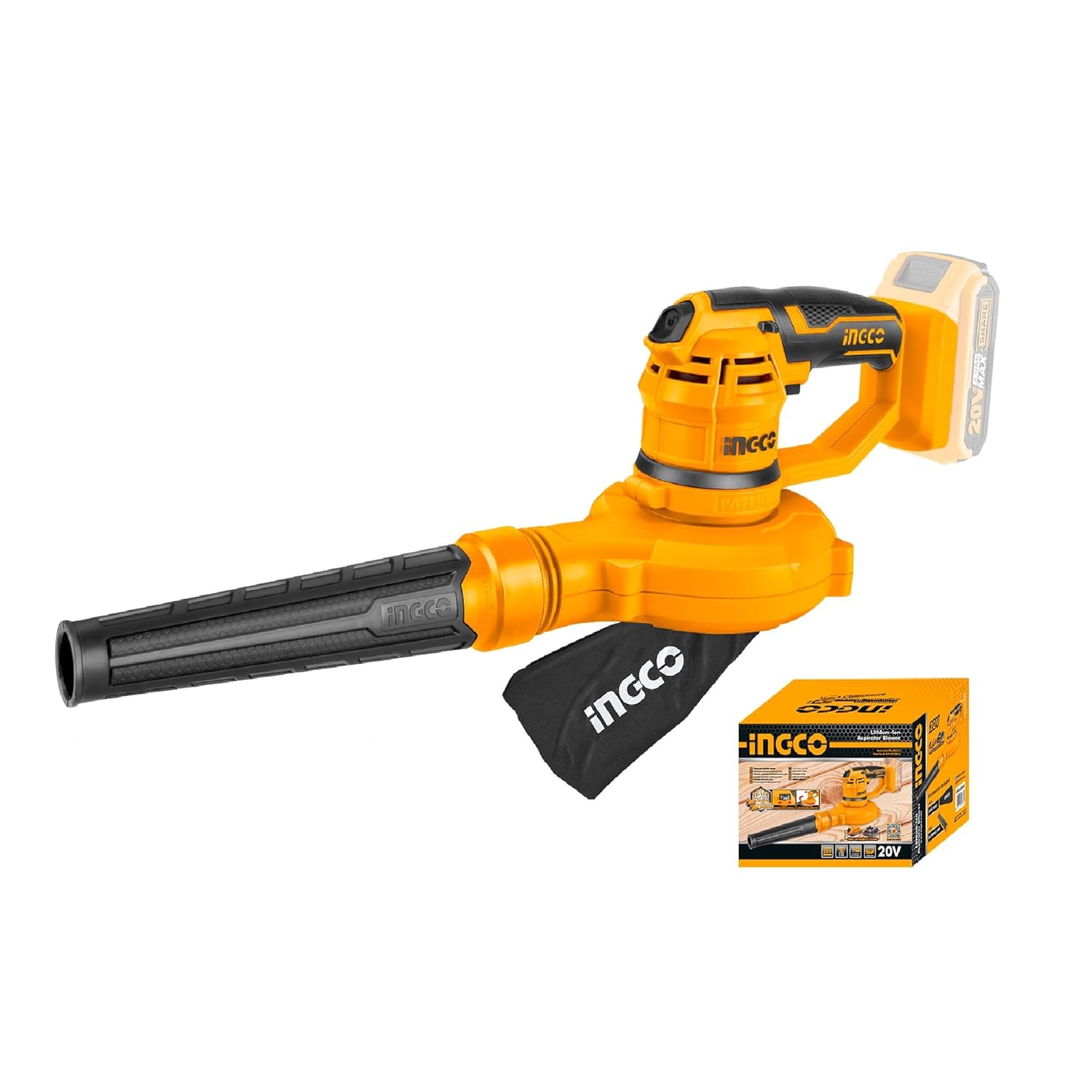 INGCO 20V Cordless Aspirator BlowerI(Tool only), Cordless Leaf Blower ...
