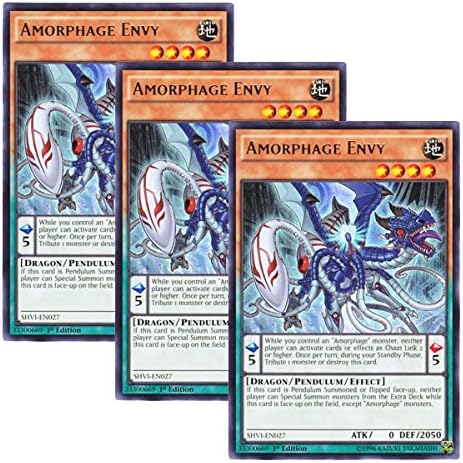 Amazon.co.jp: 【 3枚セット 】遊戯王 英語版 SHVI-EN027 Amorphage Envy アモルファージ・キャヴム ...