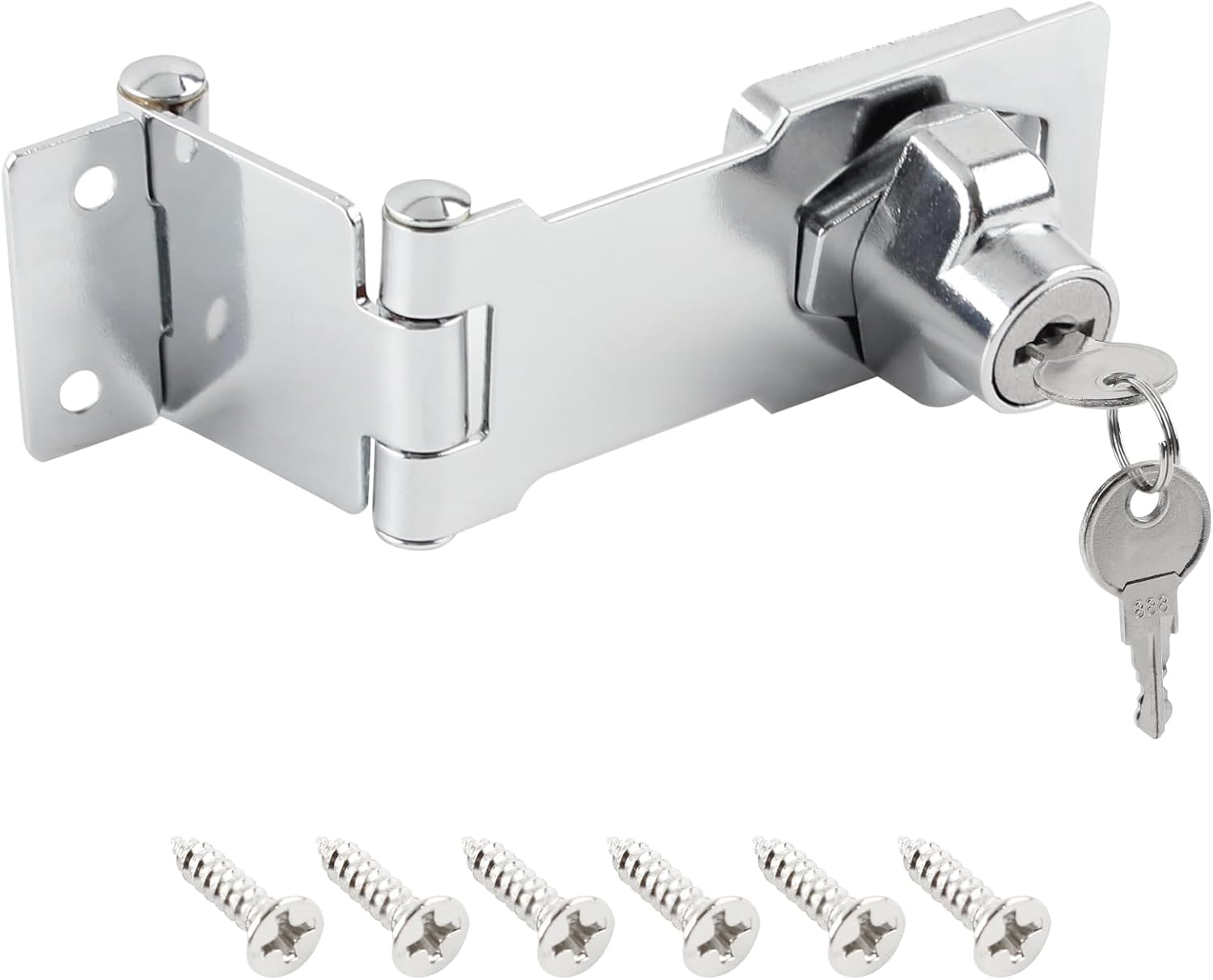 HOWDIA 3 Inch Keyed Door Lock Hasp Latch, Stainless Steel Heavy Duty ...