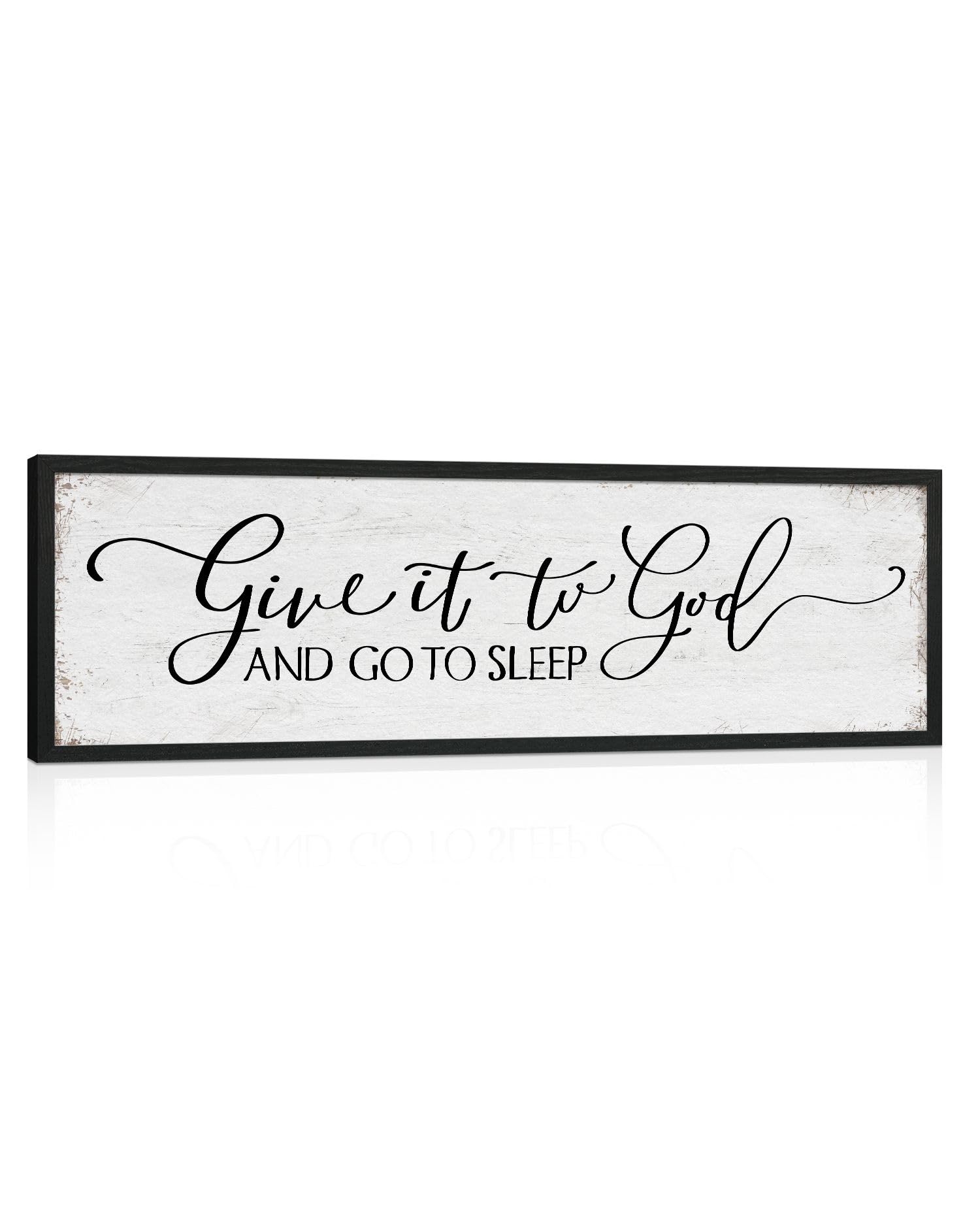 Amazon.com: Give It to God and Go to Sleep Sign: Farmhouse Bedroom Wall ...