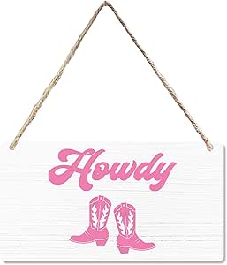 Amazon.com: CGBHW Western Pink Howdy Wood Sign, Cowgirl Preppy Wall ...