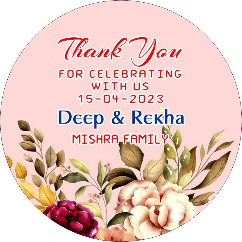 Deep Print Mart Customized Thank You Stickers for Return Gift Birthday ...