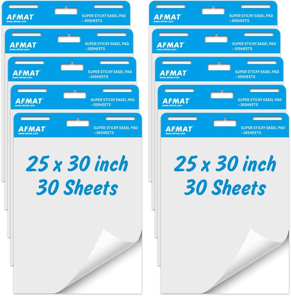 Amazon.com : Sticky Easel Pads, 10 Pads, AFMAT Chart Paper for Teachers ...