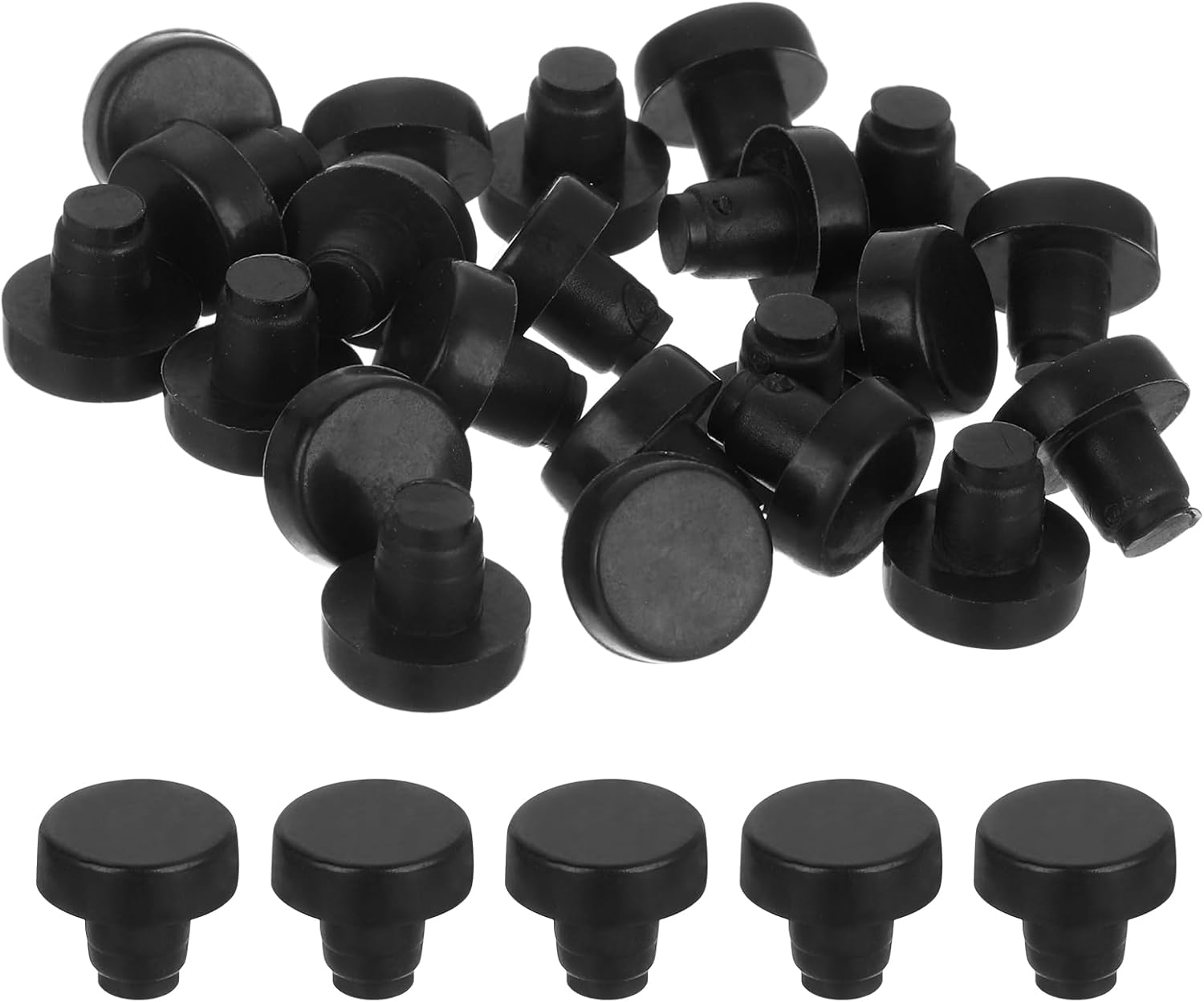 uxcell 60Pcs Glass Table Top Bumpers with Stem, Black Rubber Push in ...