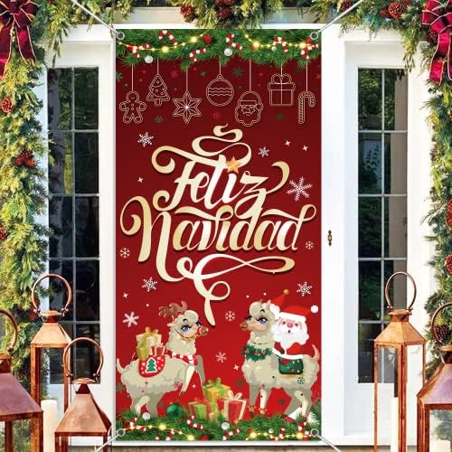 Amazon.com: Large 9.8x1.6ft Feliz Navidad Banner, Welcome Hanging Feliz ...