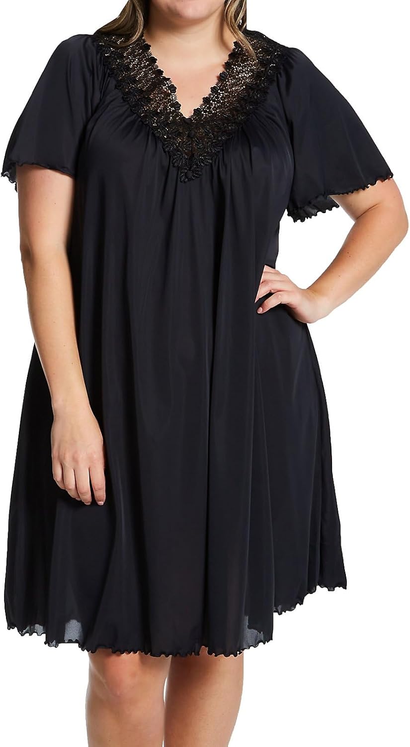 Shadowline Women's Plus-Size Beloved 40 Inch Flutter Sleeve Waltz Gown ...