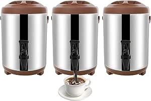 Amazon.com | 3 Pcs Insulated Beverage Containers, 8L/2.11gal Brown ...