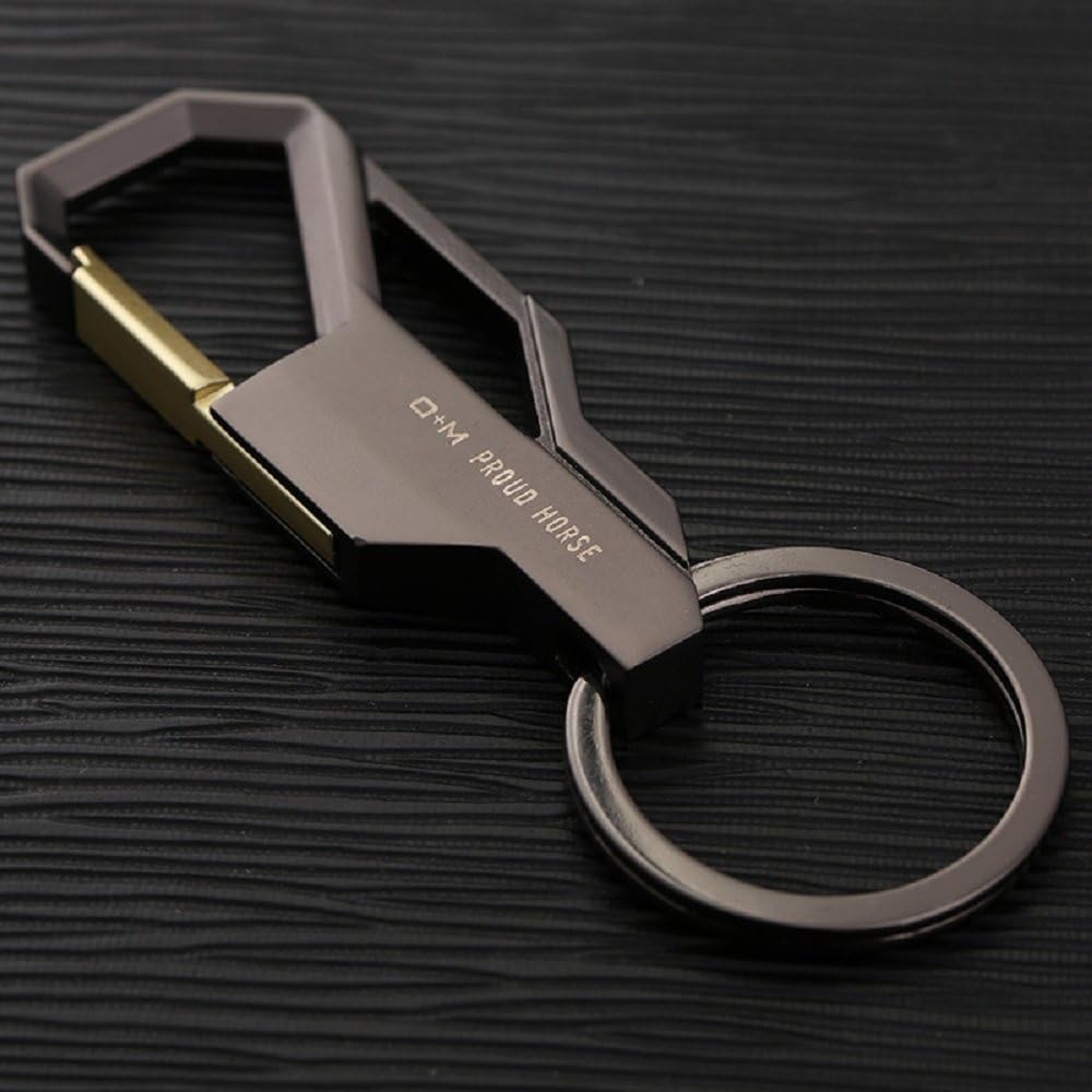Stylish Classic Metal Car Key Rings Luxury Alloy Chain Heavy Duty Gift ...