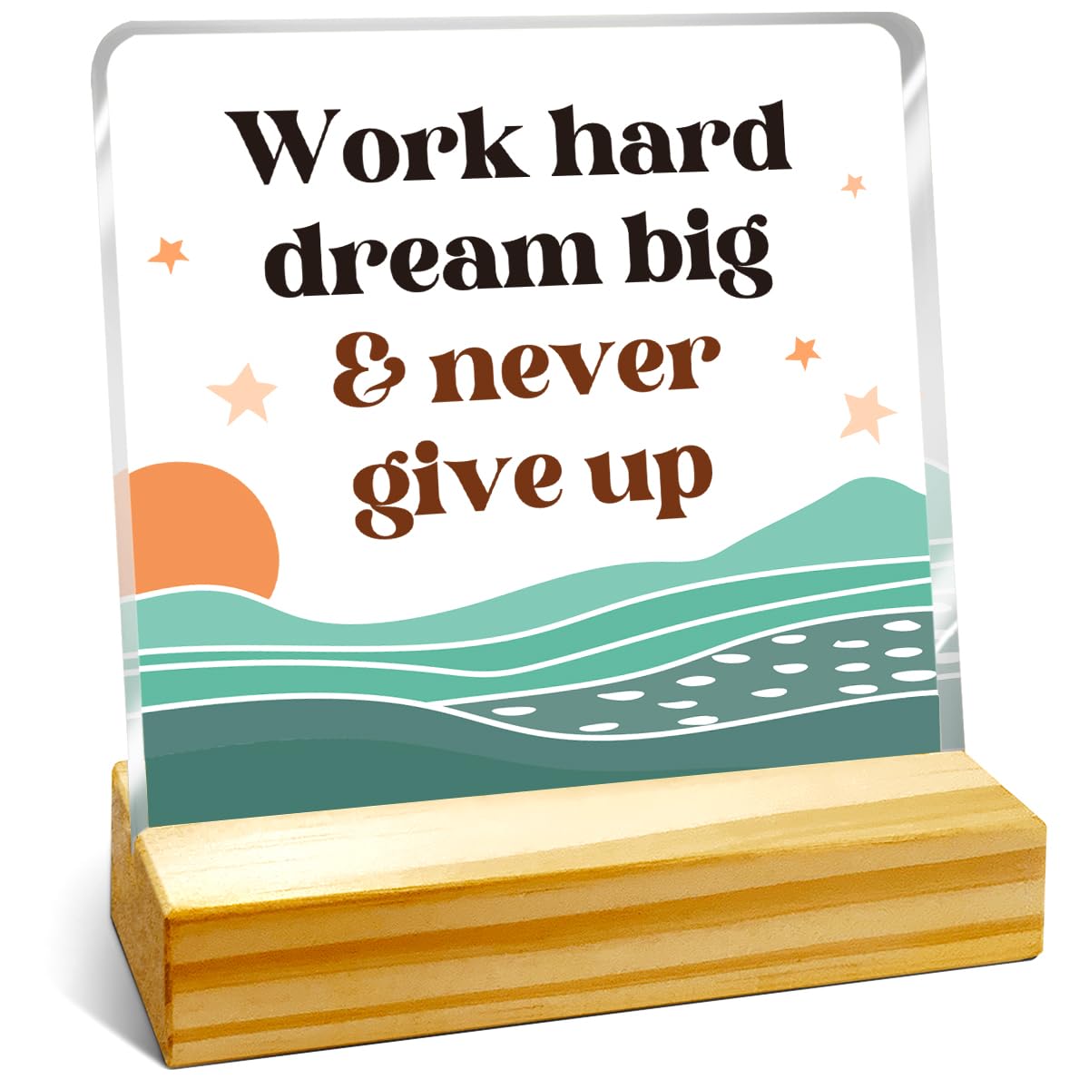 Amazon.com: Inspirational Acrylic Desk Signs for Office,Work Hard Dream ...
