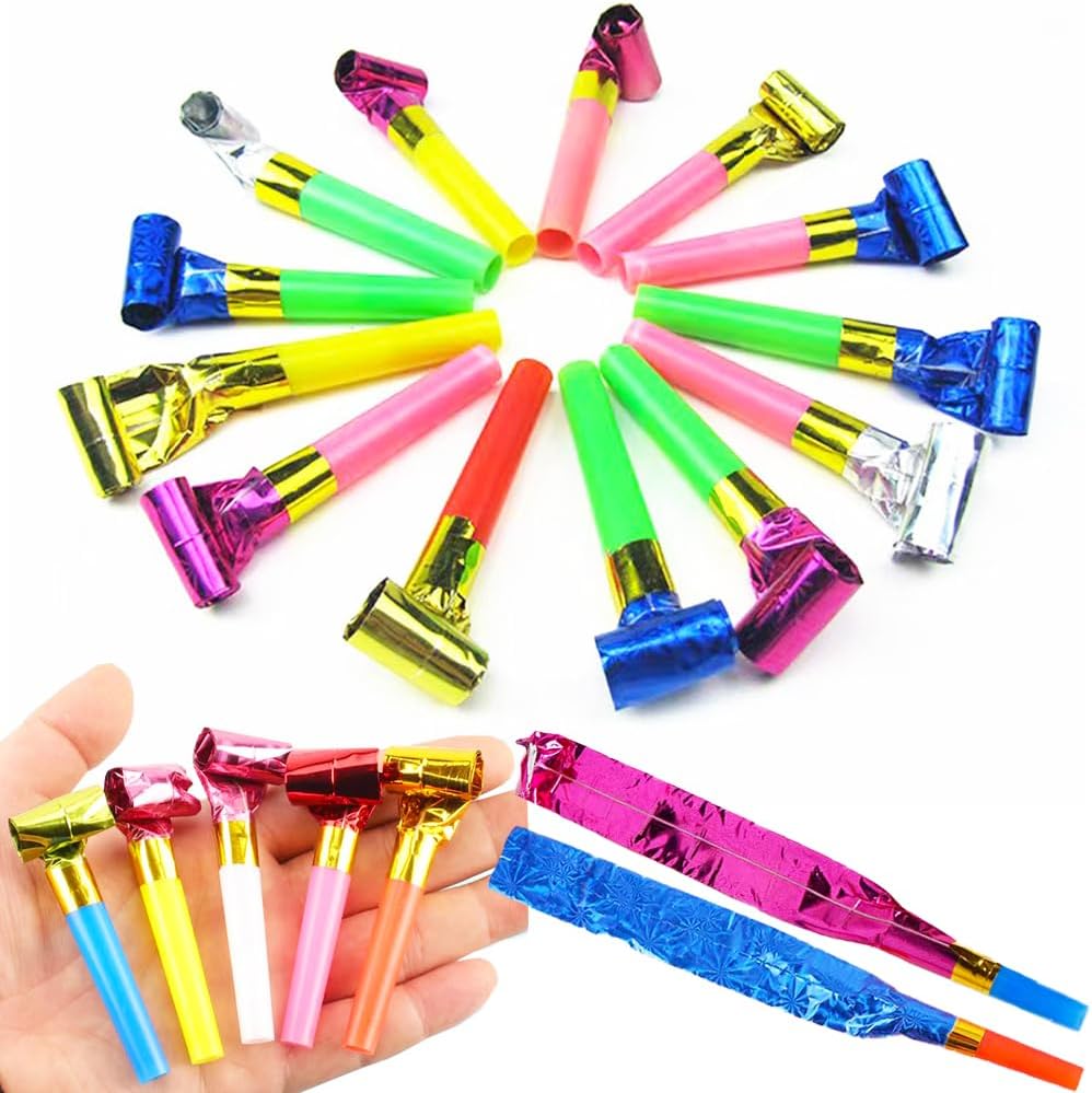 Amazon.com: Chshhuao 75 PCS Party Blower Blowouts Noisemakers, Birthday ...
