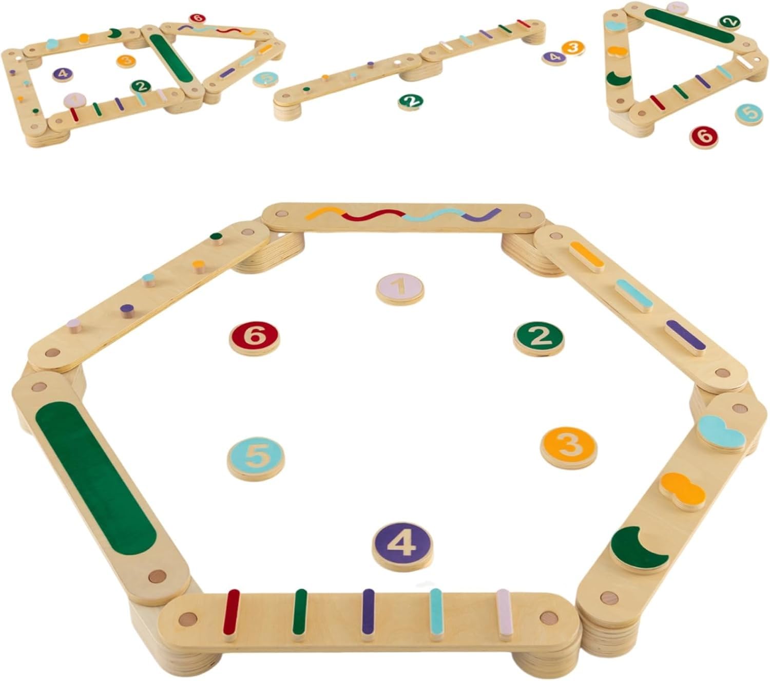 Maxmass Wooden Balance Beam, Kids Wooden Balance Board with Stepping ...