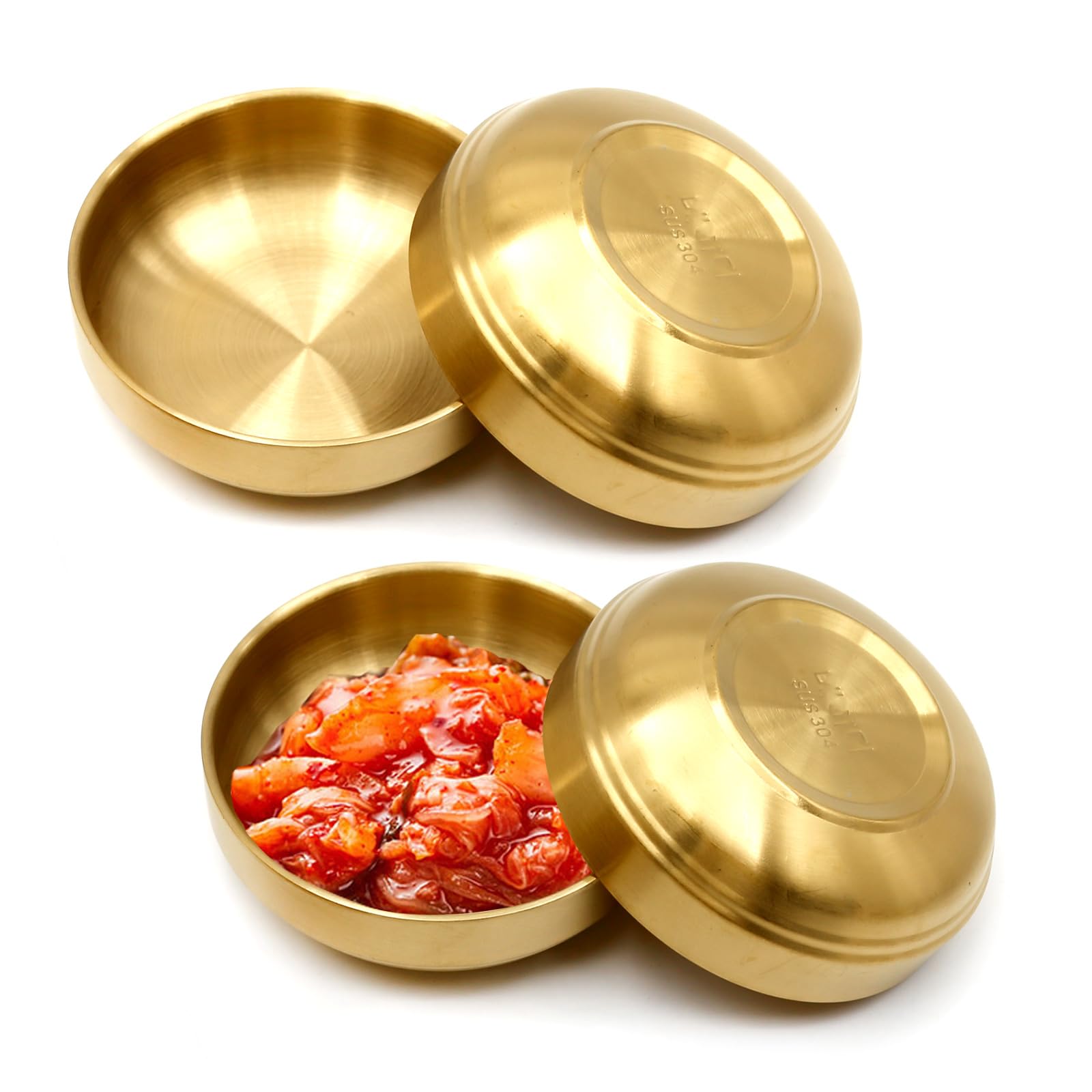 Amazon.com | MDEOOSKY 4PCS Large Stainless Steel Sauce Dish 4.72inch ...