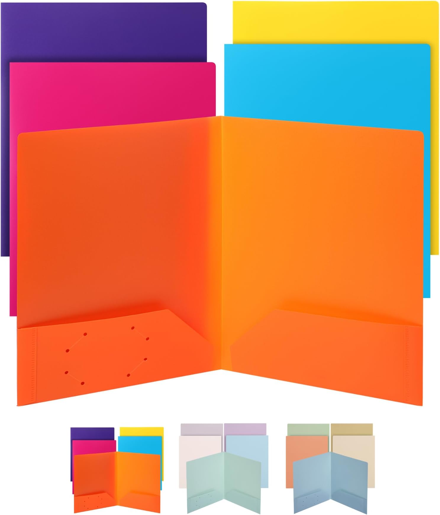Mr. Pen- Plastic Folders with Pockets, 5 pcs, Assorted Colors, Folders ...