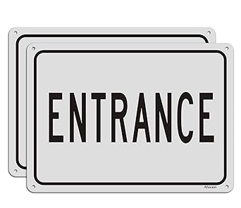 Amazon.com: Entrance Signs Metal Reflective 10" x 14" Entrance Signs ...