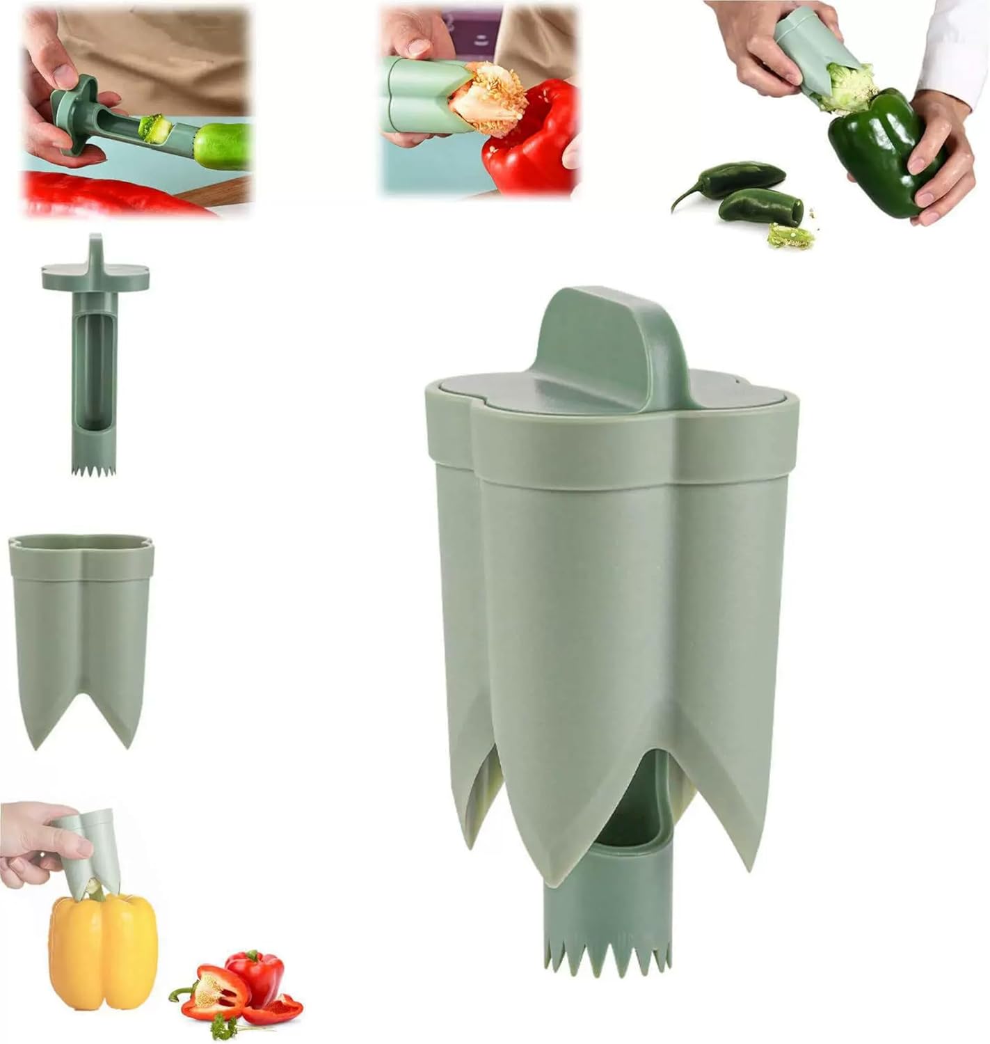 Amazon.com: JDL LUCKY LIFE Pepper Seed Corer Remover, 2-in-1 Fruit ...