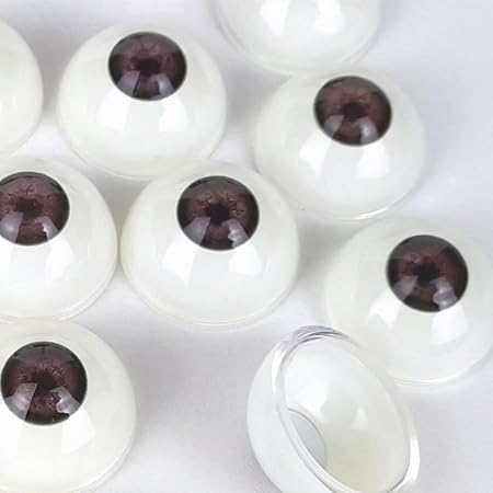 Amazon.com: NOXOMALL Realistic Half Round Eyeballs 33mm - 1 Pair Black ...