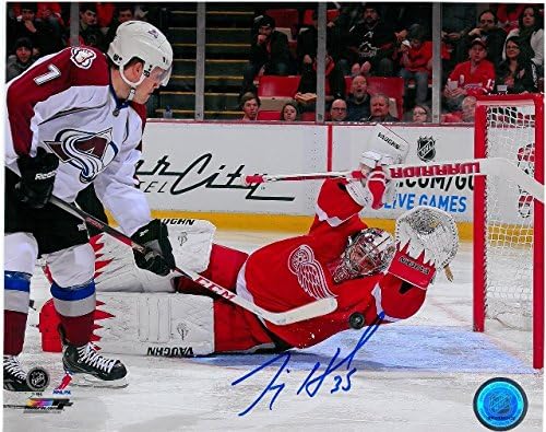 JIMMY HOWARD AUTOGRAPHED DETROIT RED WINGS 8X10 PHOTO #7 - DIVING SAVE ...