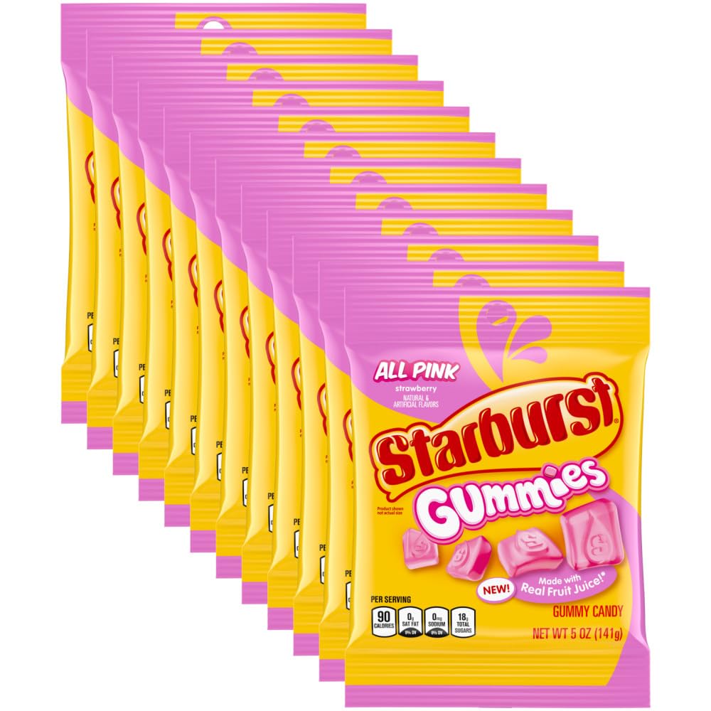Amazon.com: STARBURST Gummies All Pink Gummy Candy, 5 oz Bag (Pack of 12)