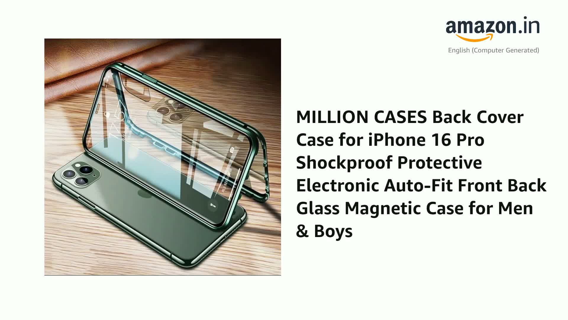 Watch MILLION CASES Back Cover Case for iPhone 16 Pro Shockproof ...