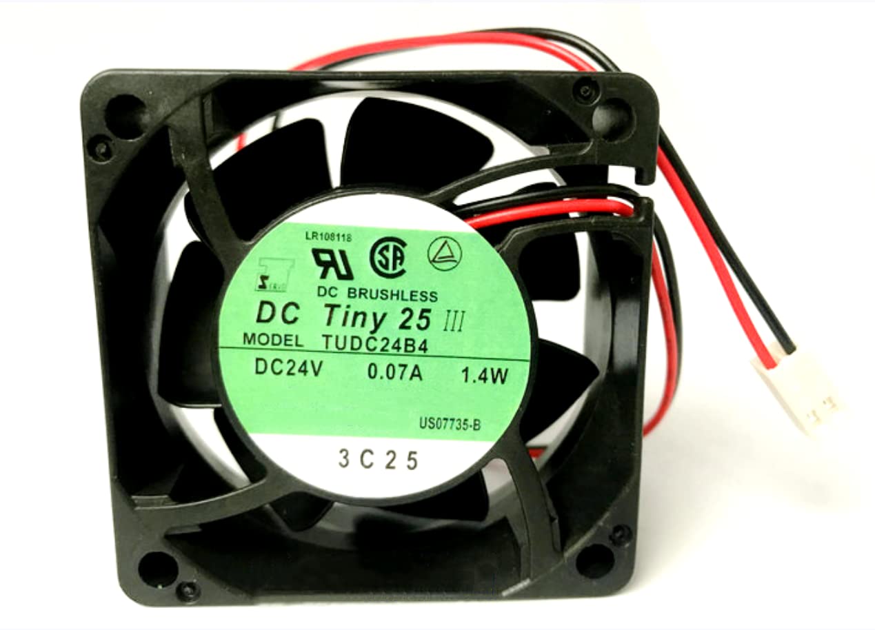 Amazon.com: TUDC24B4 DC24V 0.07A 1.4W 60x60x25mm 2-Wire Cooling Fan ...