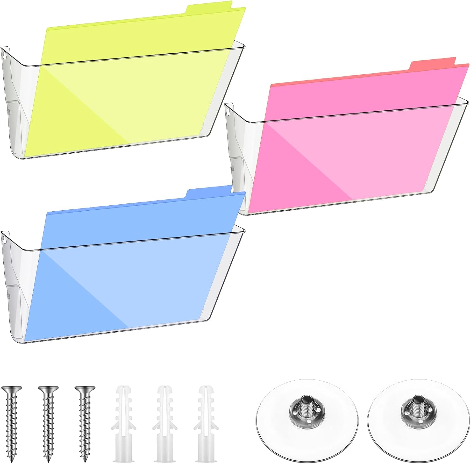 Amazon.com: Threehoney 3 Pcs Legal Size Clear Plastic Single Pocket ...