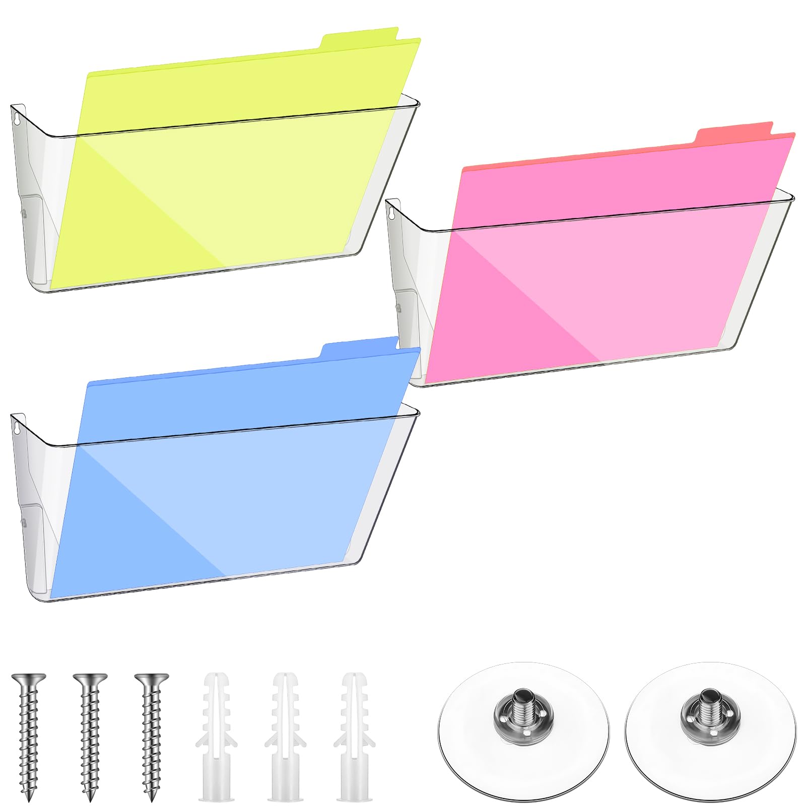 Amazon.com: Threehoney 3 Pcs Legal Size Clear Plastic Single Pocket ...