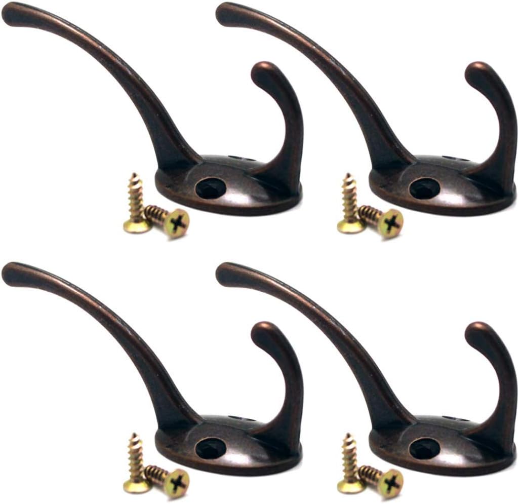 Amazon.com: Ktdzone Heavy Duty Dual Coat Hooks Wall Mounted, Dual Prong ...